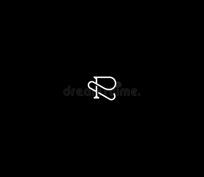 Letter R or PR Monoline Logo Design Idea Stock Illustration ...