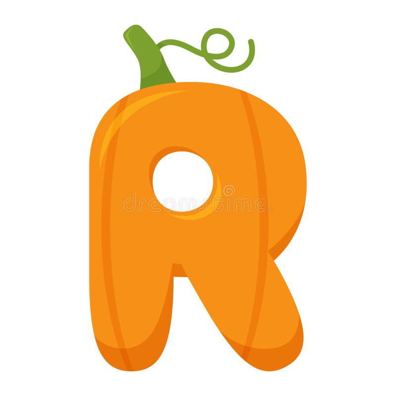 Letter R Pumpkin, Vector Illustration Stock Vector - Illustration of ...