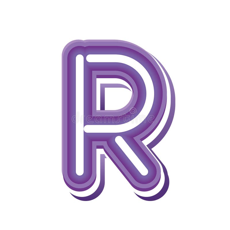 Letter R in Purple Neon Font Stock Vector - Illustration of sign, type ...
