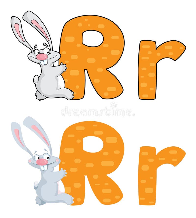 Letter R Rabbit Zoo Alphabet. English Abc with Animals Education Cards ...