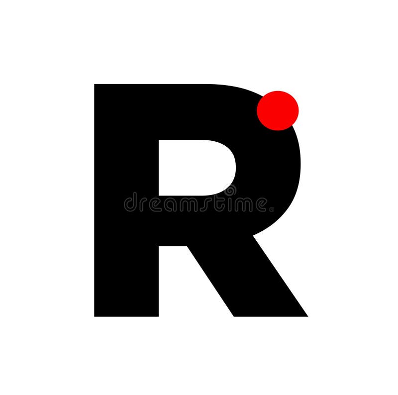 Letter R with a Red Dot. R Company Monogram Stock Vector - Illustration ...