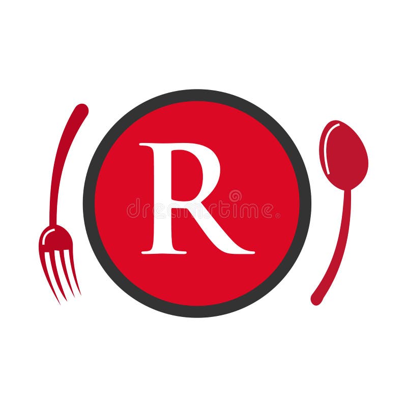 Letter R Restaurant Logo. Restaurant Logotype on Letter R Spoon and ...