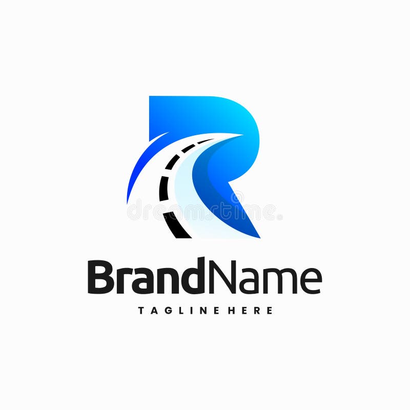 Letter R Road Logo Design Combination Concept Stock Vector ...