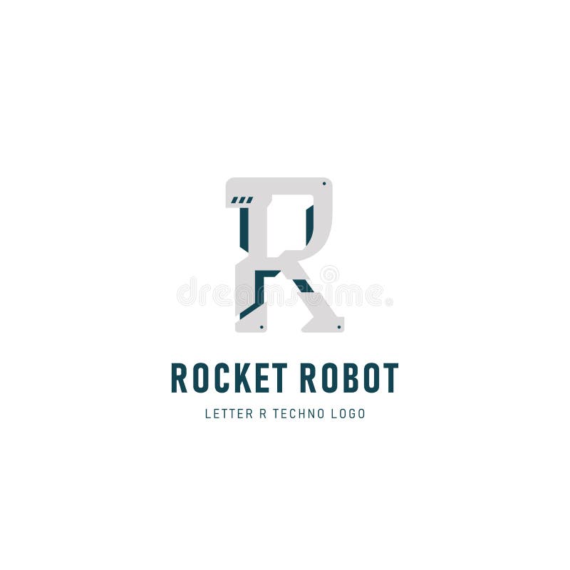 Letter R with a Robot stock vector. Illustration of picture - 13152478