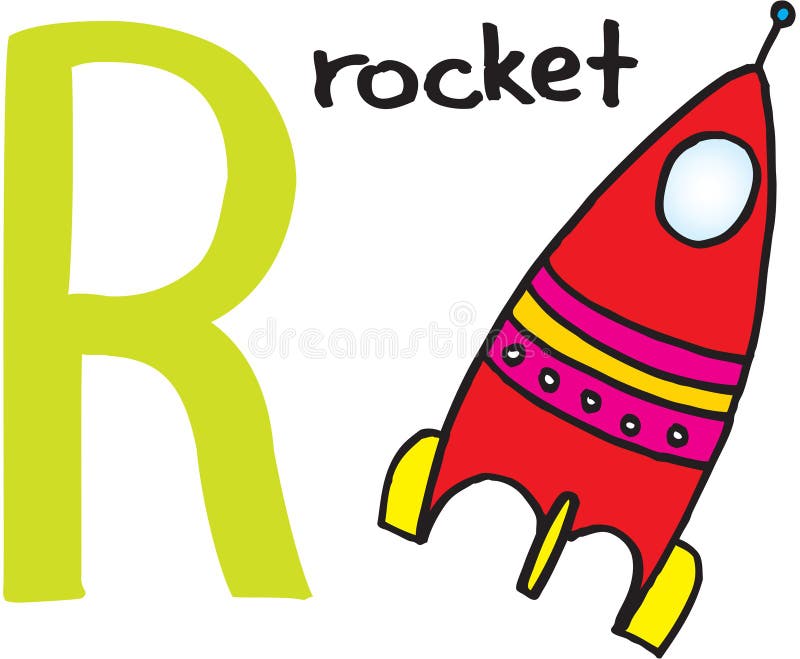 Letter R - rocket stock vector. Illustration of rocket - 10050216