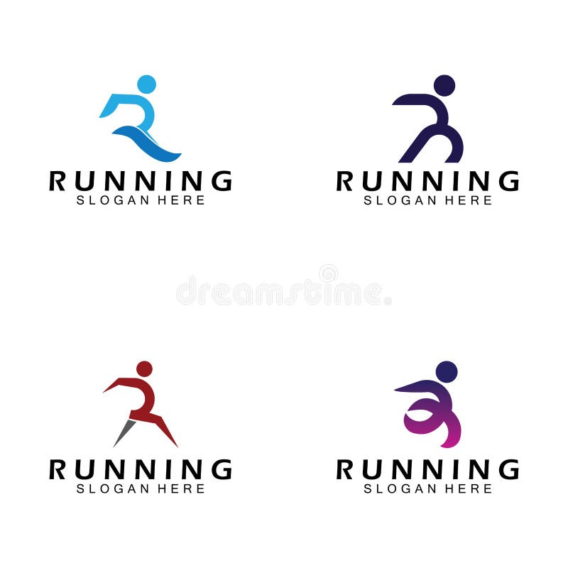 Letter R for Running Logo Design Combination Letter R and People Stock ...