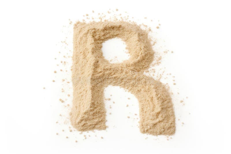 Letter R, from Sand, on White Background Stock Illustration ...