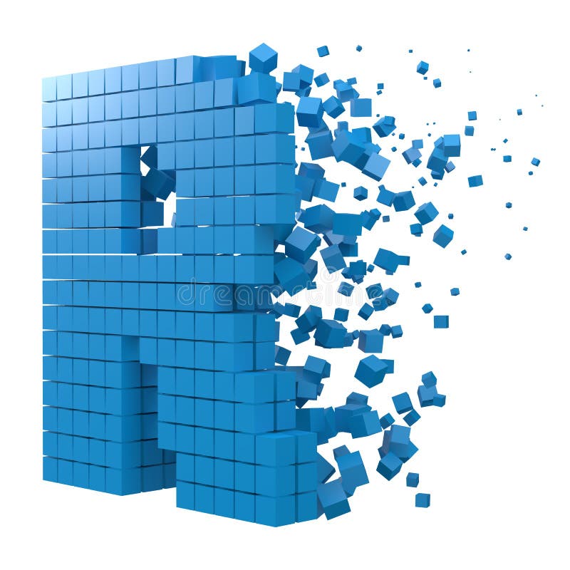 Letter R Shaped Data Block. Version with Blue Cubes Stock Vector ...