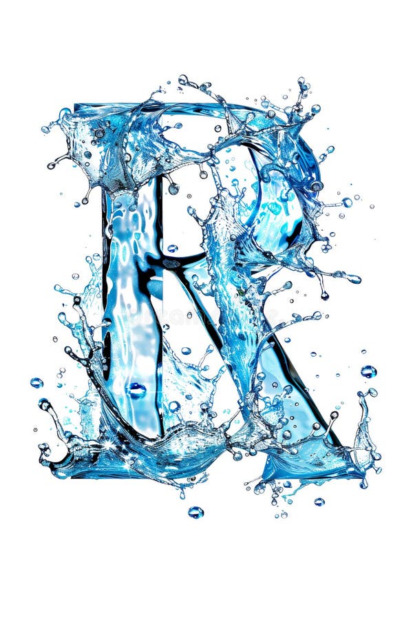 The Letter R Shaped from Water Stock Photo - Image of wetness ...