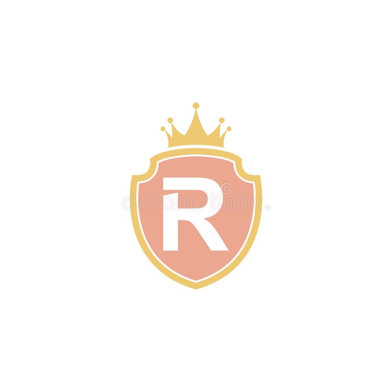 Letter R with Shield Icon Logo Design Illustration Stock Illustration ...