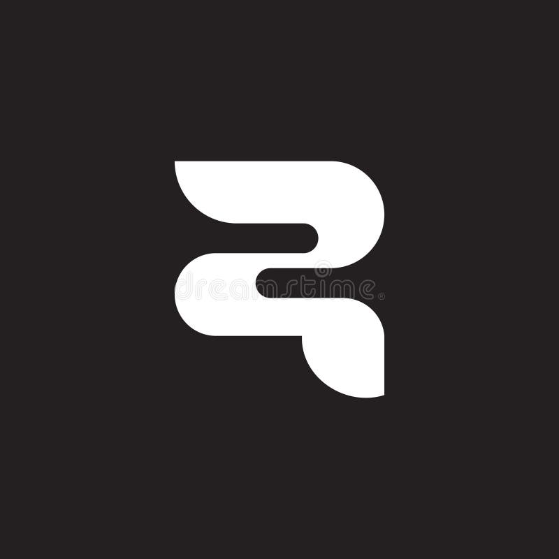 Letter R2 Simple Geometric Ribbon Curves Logo Vector Stock Vector ...