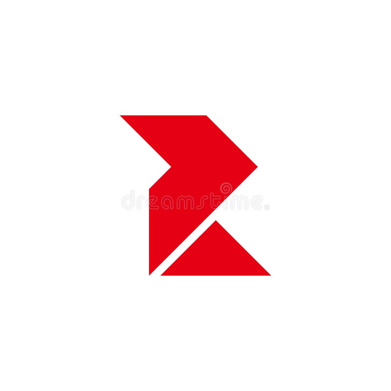 Letter R Simple Geometric Triangle Arrow Red Logo Vector Stock Vector ...