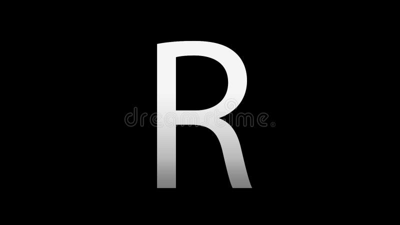 Letter R with Slice Effect Typography. Black Solid and Green Screen ...