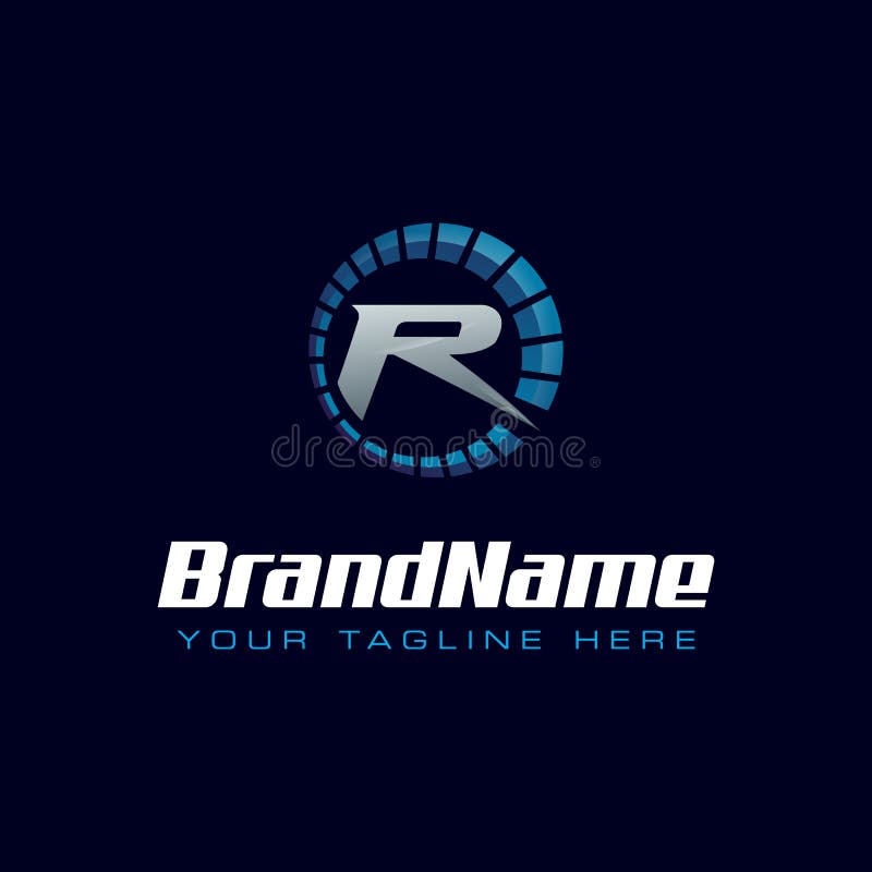 Letter R Spedometer Logo. Tachometer Speed Logo Stock Vector ...