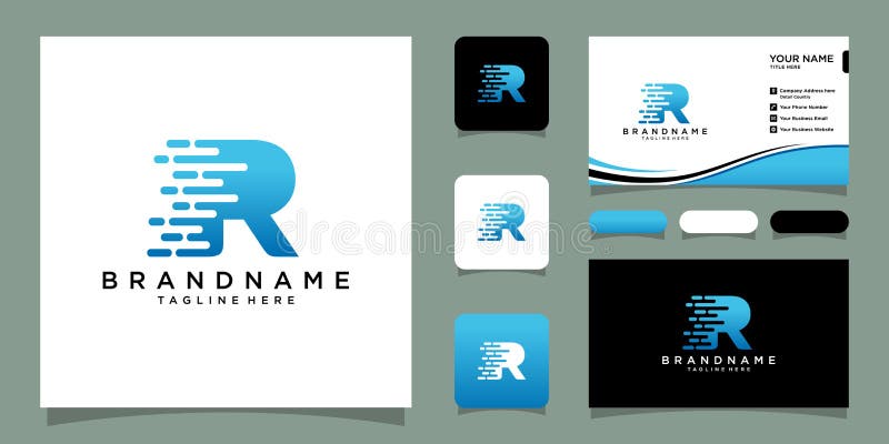 Letter R Speed Logo Design Template Premium Vector Stock Vector ...