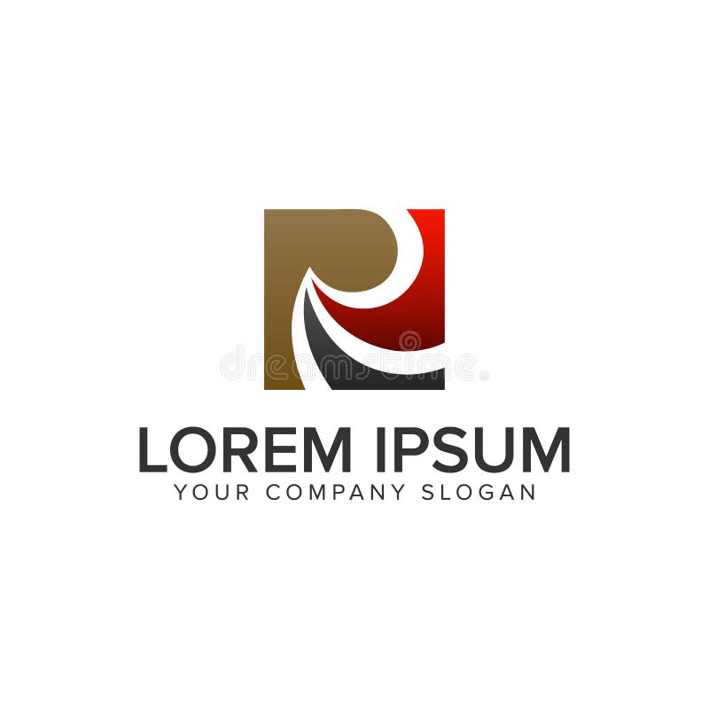 Letter R Square Logo Design Concept Template. Fully Editable Stock ...