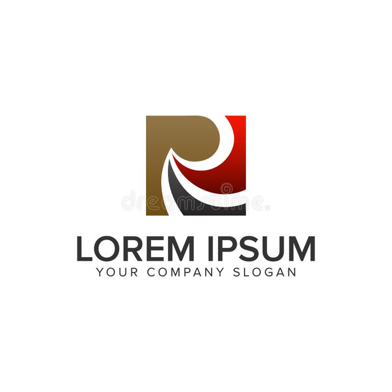 Letter R Square Logo Design Concept Template. Fully Editable Stock ...