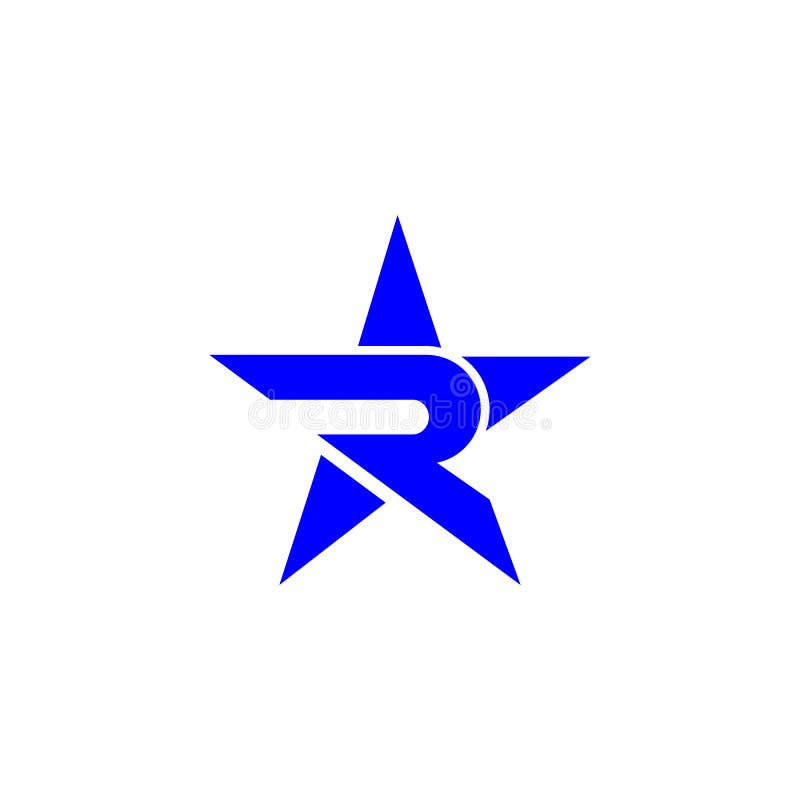 Letter R Star Logo Icon Template Simple Stock Vector - Illustration of ...