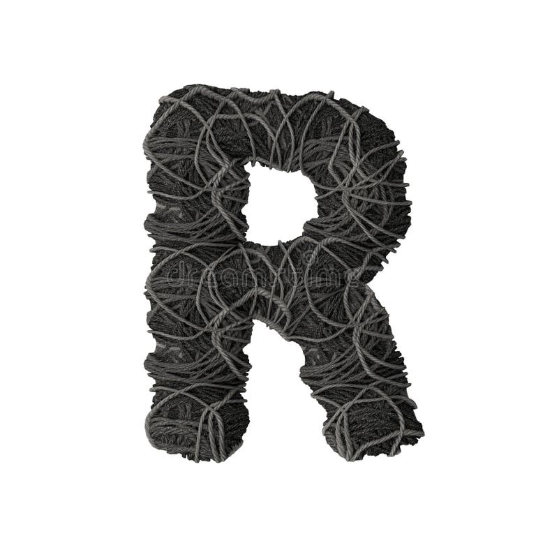 Letter R Stylized in the Form of a Rope Pile Stock Illustration ...