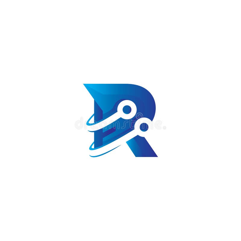 Letter R technology logo stock illustration. Illustration of logo ...