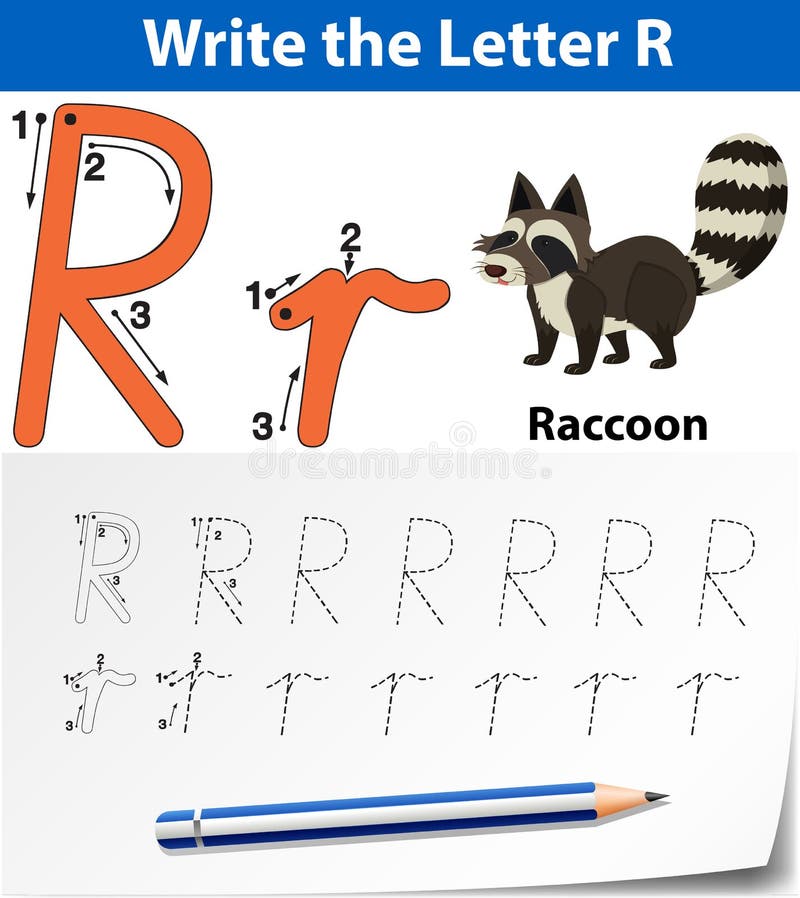 Tracing Worksheet Letter R Stock Illustrations – 172 Tracing Worksheet ...