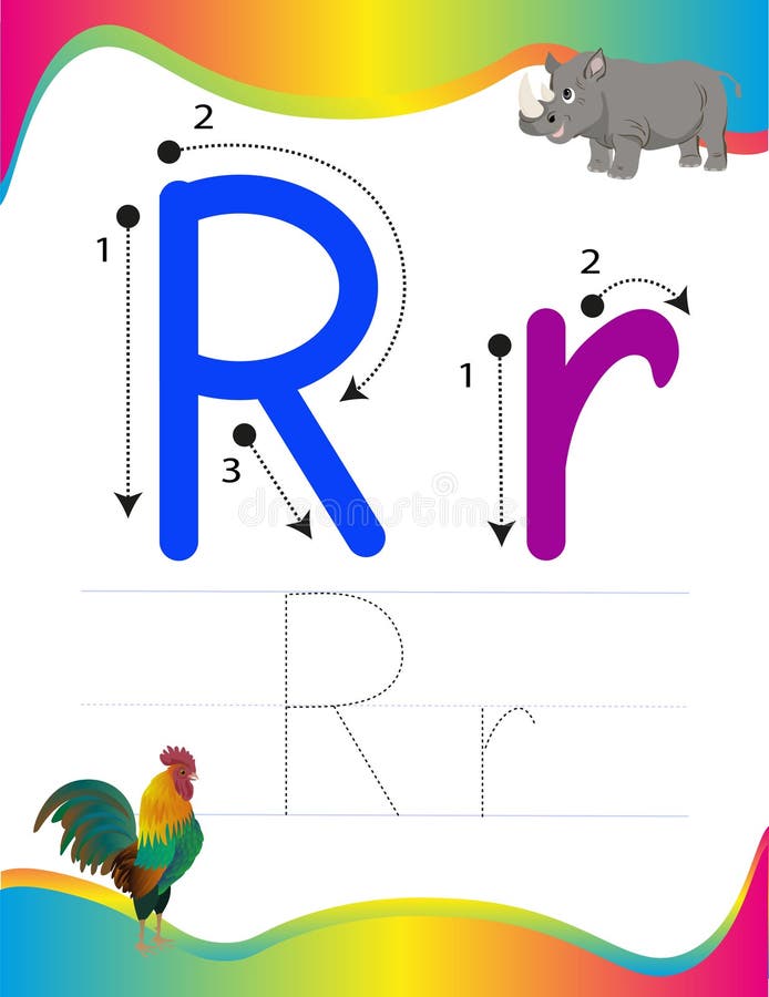 Letter M Tracing and Coloring Worksheet for Kids Stock Illustration ...