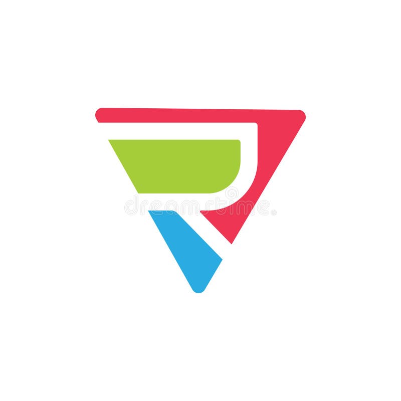 Letter R Triangle Negative Space Logo Vector Stock Vector ...