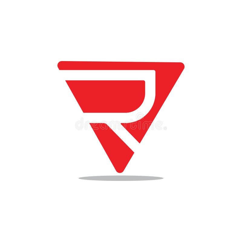 Letter R Triangle Negative Space Logo Vector Stock Vector ...