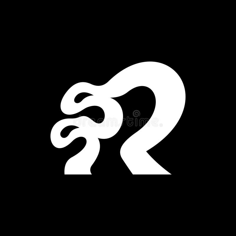 Letter R Unique Modern Vector Logo Design Template, Logo on Black ...