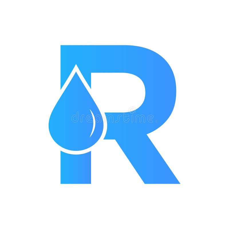 Letter R Water Logo Element Vector Template. Water Drop Logo Symbol ...