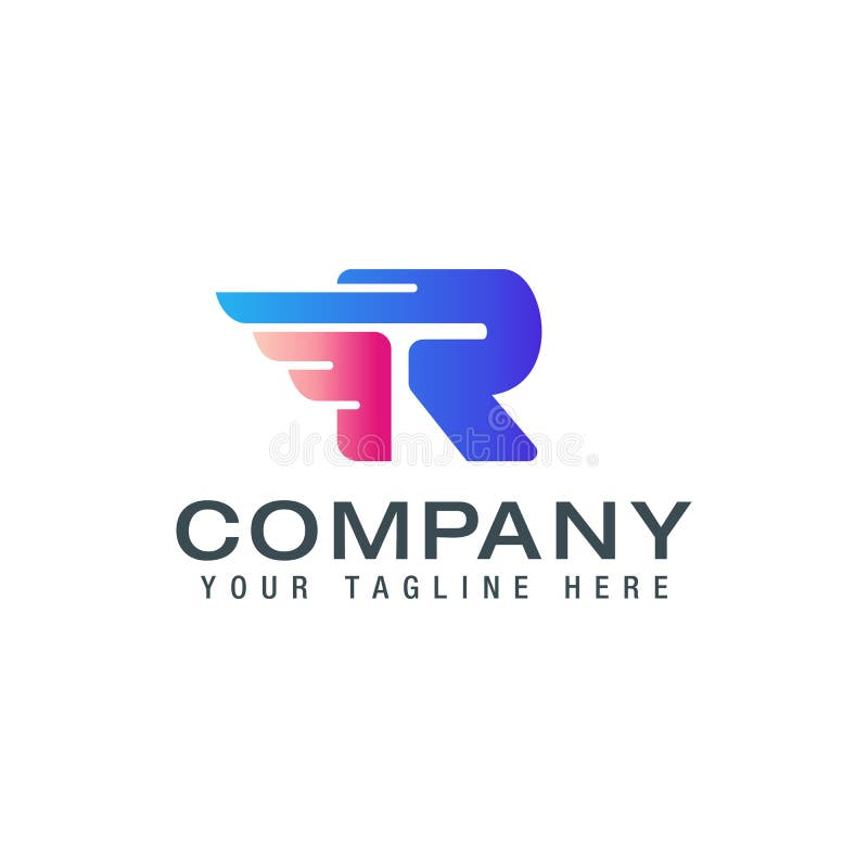 Letter R with Wing. Template for Logo, Label, Emblem, Sign, Stamp Stock ...