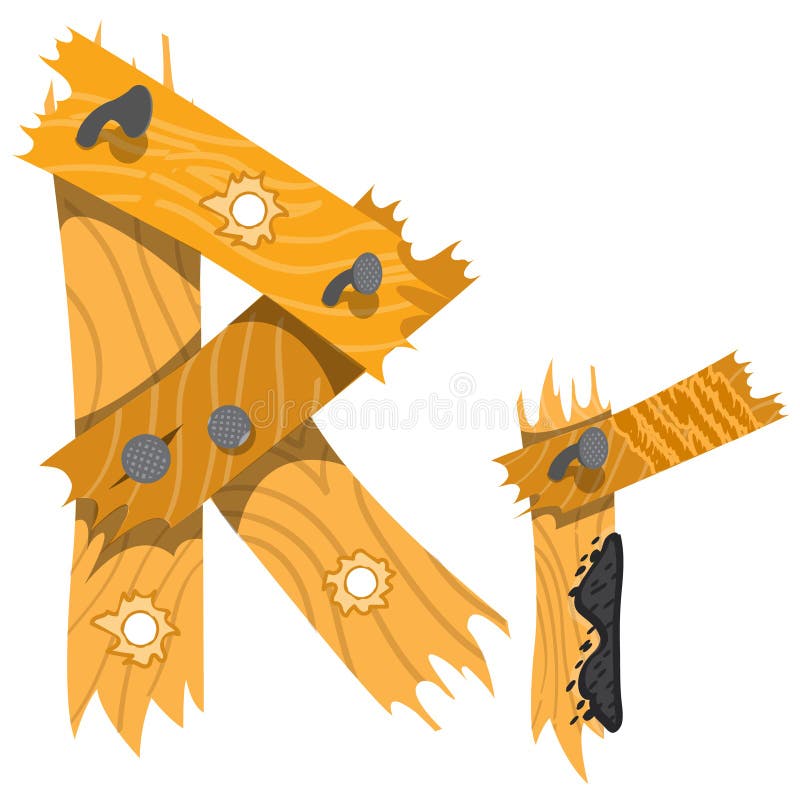 Letter R from Wooden Planks. Vector Alphabet Stock Illustration ...