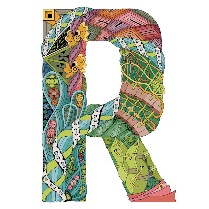 Zentangle Letter R Stock Illustrations – 44 Zentangle Letter R Stock ...