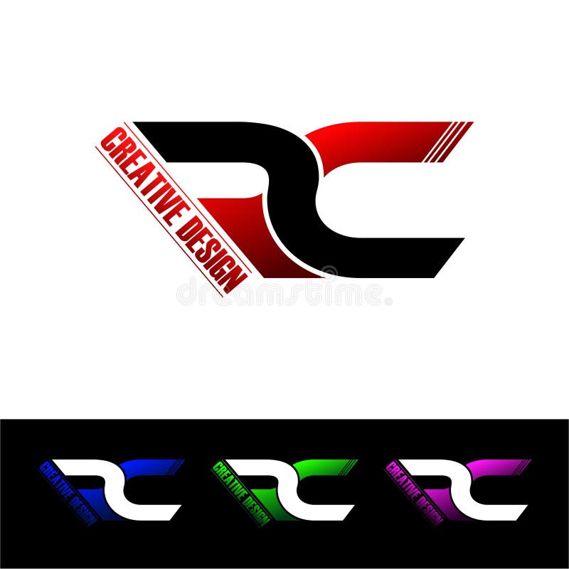 Letter RC Simple Logo Design Vector. Stock Vector - Illustration of ...