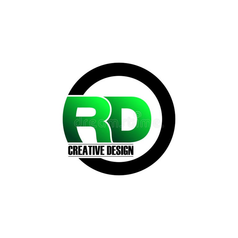 Letter RD Circle Monogram Logo Icon Design Vector. Stock Vector ...