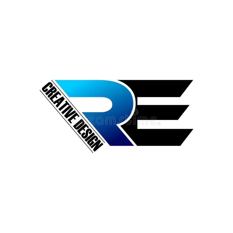 Letter RE Simple Logo Design Vector. Stock Vector - Illustration of ...