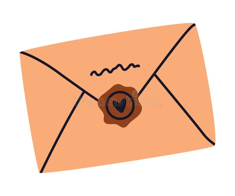 Letter Receive and Send with Craft Envelope and Postage Stamp Vector ...