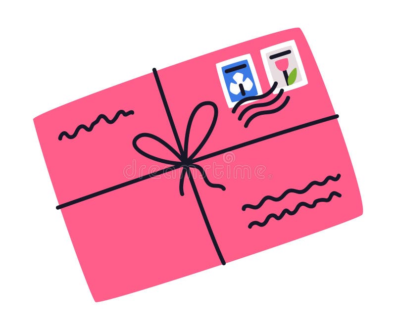 Letter Receive and Send with Envelope and Postage Stamp Vector ...