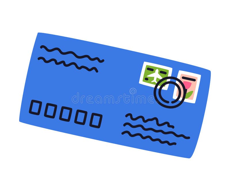 Letter Receive and Send with Envelope and Postage Stamp Vector ...