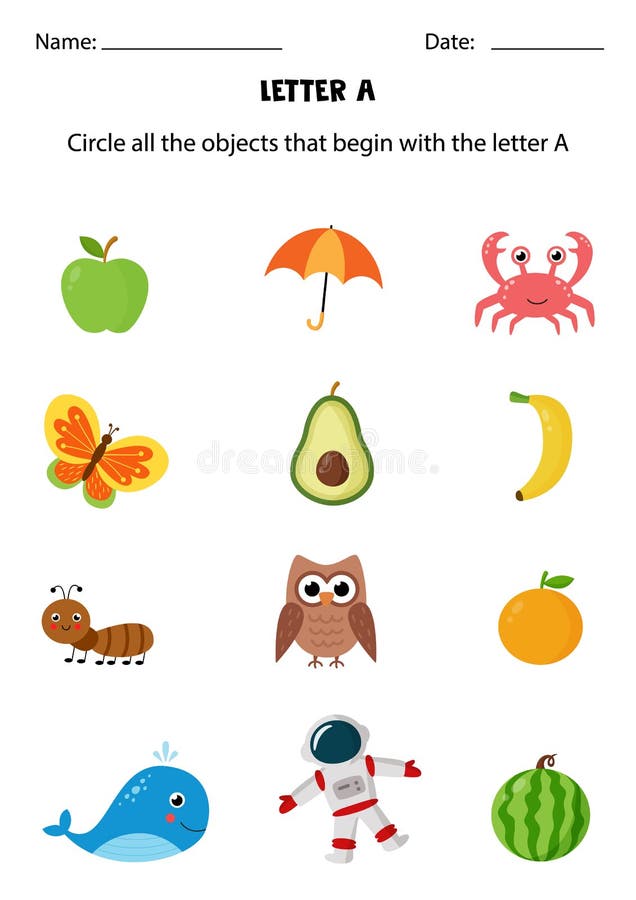 Letter Recognition for Kids. Cut and Glue. Letter E. Stock Vector ...