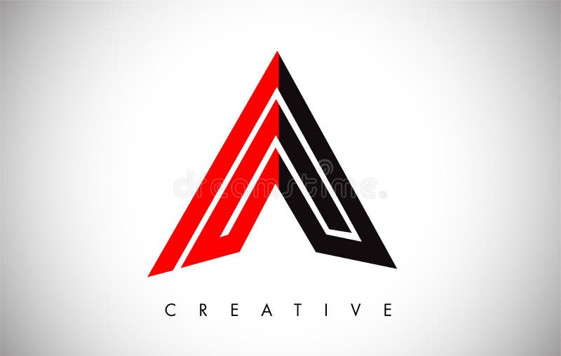 A Letter Red and Black Design Logo. Letter a Icon Logo with Modern ...