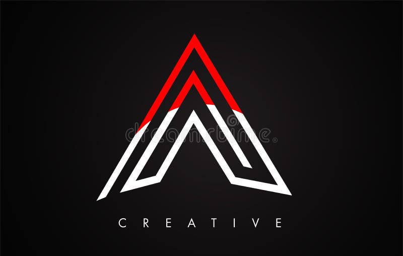 A Letter Red and Black Design Logo. Letter a Icon Logo with Modern ...