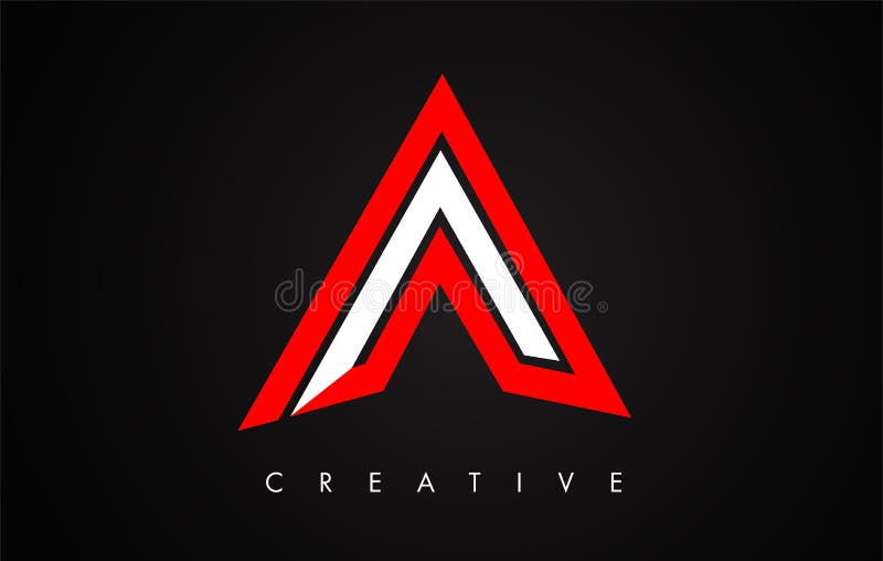 A Letter Red and Black Design Logo. Letter a Icon Logo with Modern ...