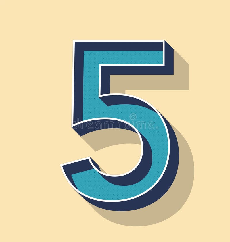 Letter 5 Retro Vector Text Style, Fonts Concept Stock Vector ...