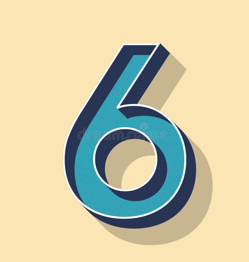 Letter 6 Retro Vector Text Style, Fonts Concept Stock Vector ...