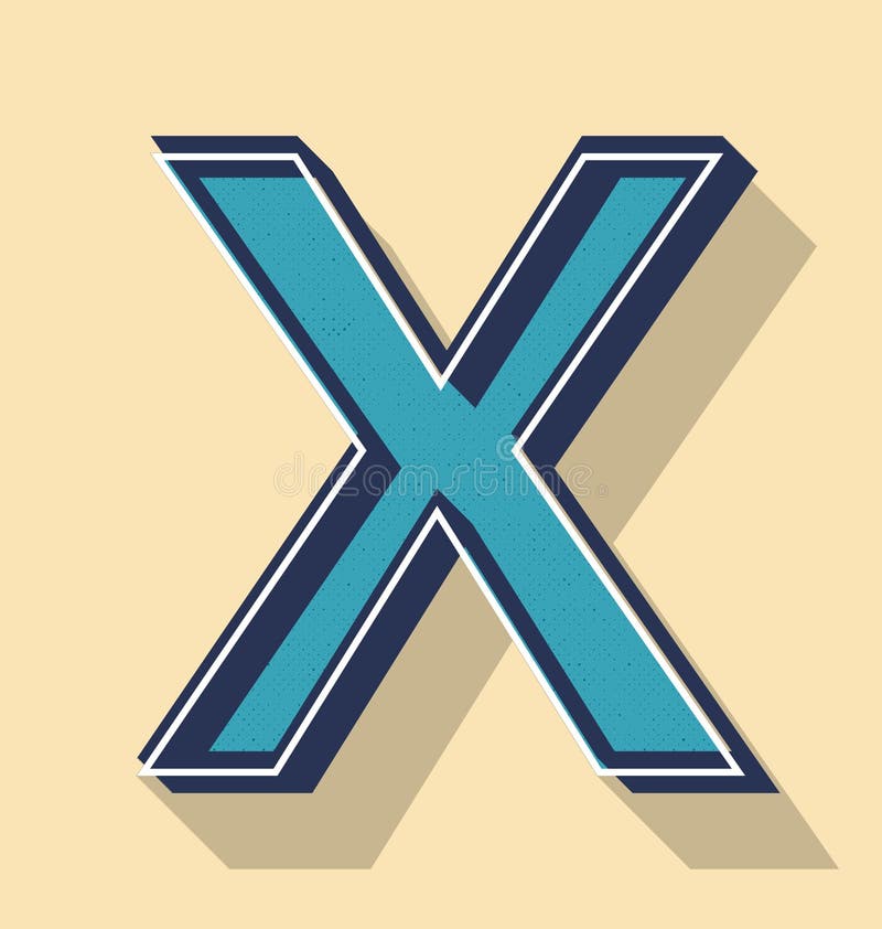 Letter X Retro Vector Text Style, Fonts Concept Stock Vector ...
