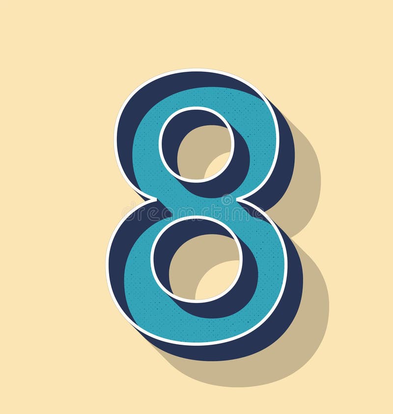 Letter 8 Retro Vector Text Style, Fonts Concept Stock Vector ...