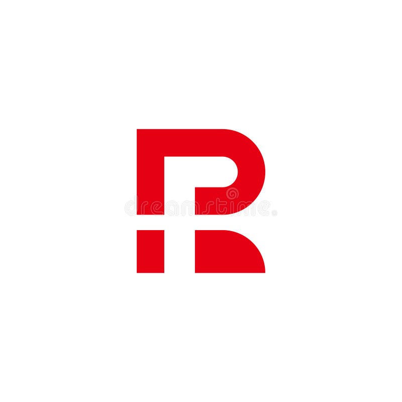Letter Rf Red Negative Space Geometric Simple Logo Vector Stock Vector ...