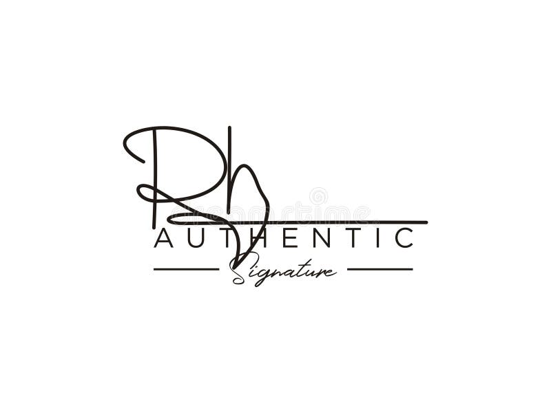 Letter RH Signature Logo Template Vector Stock Vector - Illustration of ...