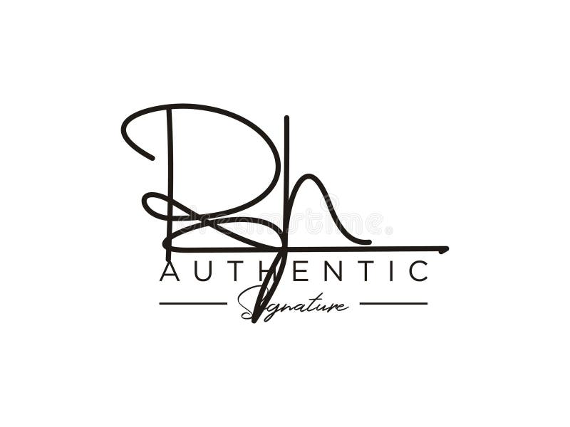 Letter RH Signature Logo Template Vector Stock Vector - Illustration of ...